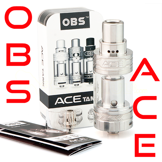 ACE IT! OBS Ace Ceramic Coil Sub Ohm Tank Atomizer w/ Two-Post RBA Head ...