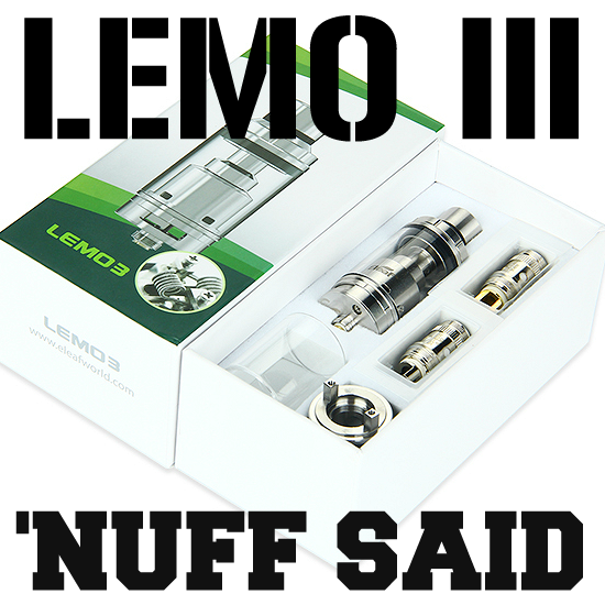 EPIC VAPE! Eleaf Lemo 3 Rebuildable & Changeable Head Atomizer ...
