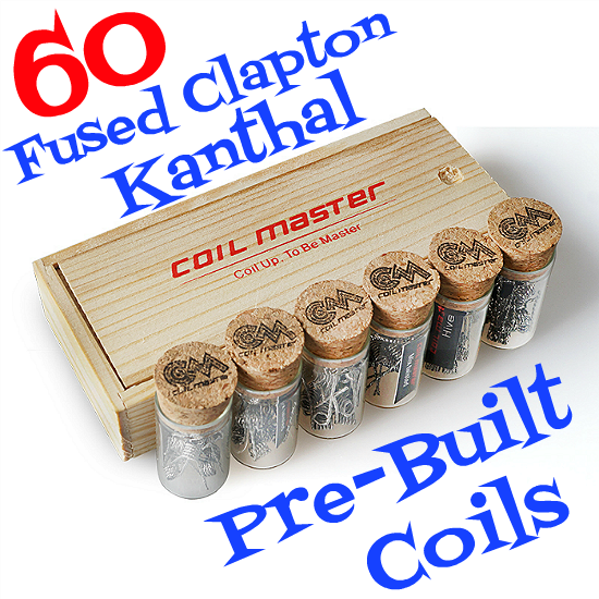 60x Coil Master 0.45Ω Pre-Built Fused Clapton Kanthal Coils ...