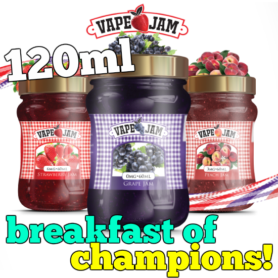 120ML VAPE JAM PEACH & STRAWBERRY CRAZY GOOD JUICE ! - LuckyVaper.com