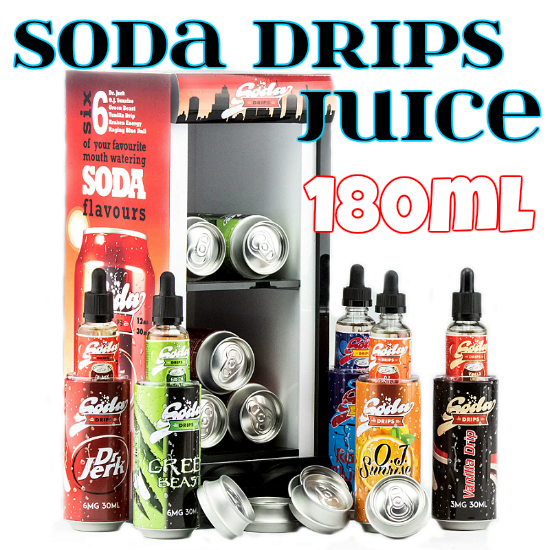 NOT ONE TO MISS! 180ml SODA DRIPS LIQUID by E-LIQUID THERAPEUTICS ...